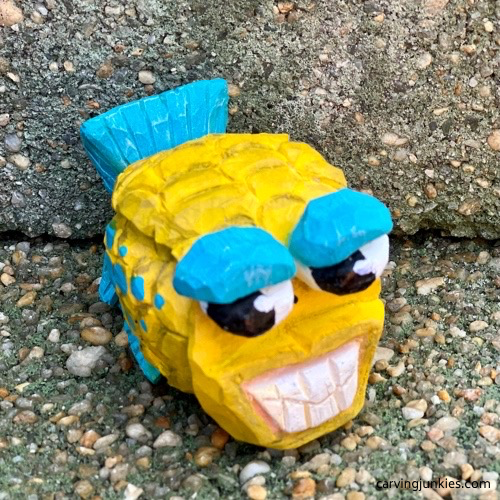 Carving a Fish From a Block of Wood with Only A Knife